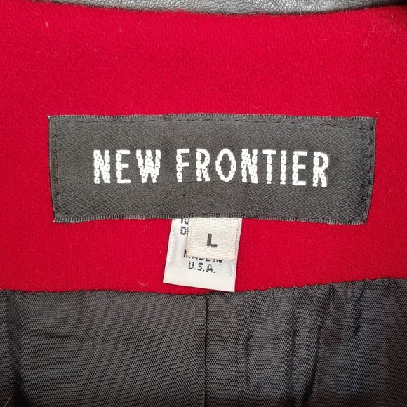 Vintage | Jackets & Coats | Vintage New Frontier Red Wool Leather ...
